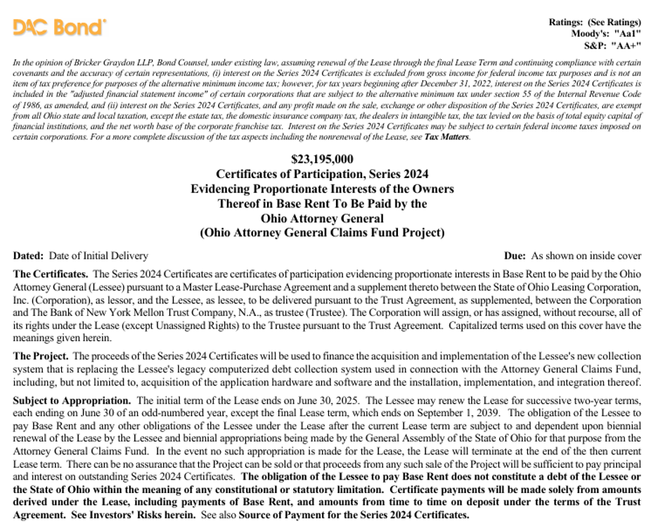 Certificates of Participation: Similar to General Obligation Bonds, but ...